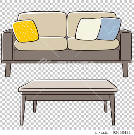 Simple vector illustration of sofa and table - Stock Illustration ...