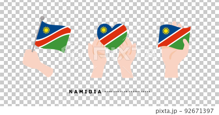 [Namibia] hand and flag icon vector illustration - Stock Illustration ...
