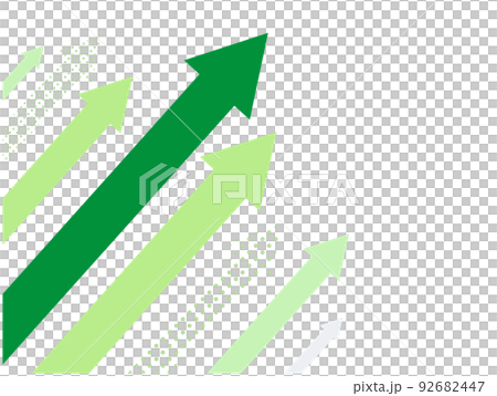 Green background with an arrow rising to the right - Stock Illustration ...