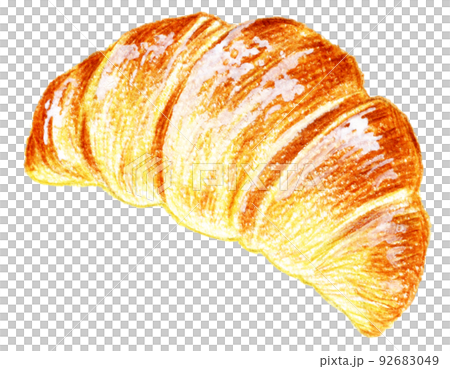 Croissant colored pencil drawing one point - Stock Illustration ...