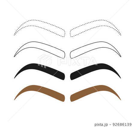 Eyebrow tracing on white backgroundのイラスト素材 [92686139] - PIXTA