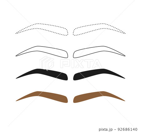 Eyebrow tracing on white backgroundのイラスト素材 [92686140] - PIXTA