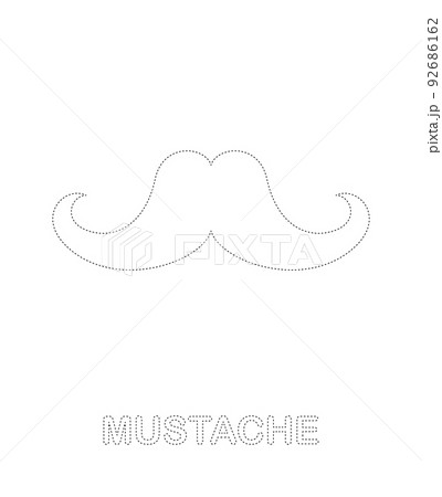 Mustache tracing worksheet for kidsのイラスト素材 [92686162] - PIXTA