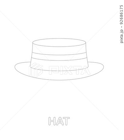 Hat tracing worksheet for kidsのイラスト素材 [92686175] - PIXTA