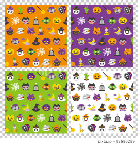 Halloween character pattern set - Stock Illustration [92686289] - PIXTA