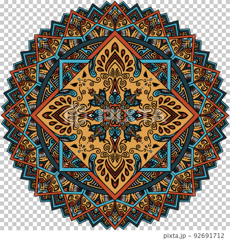 Mandala art (geometric patterns, straight... - Stock Illustration ...