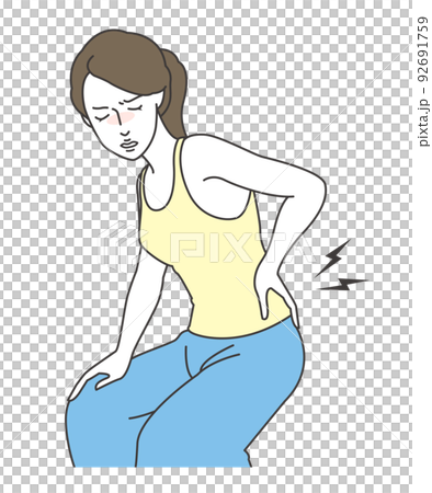 Back pain woman illustration material vector - Stock Illustration ...