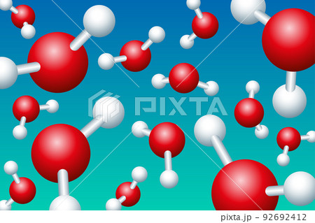 Water molecules floating around in front of a...のイラスト素材 [92692412] - PIXTA