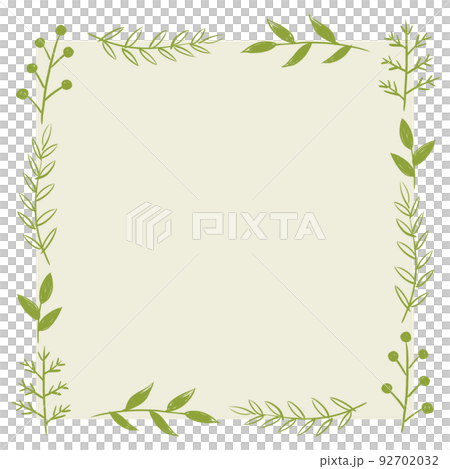 hand drawn square leaf frame - Stock Illustration [92702032] - PIXTA