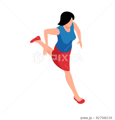 Running Woman Isometric Compositionのイラスト素材 [92708210] - PIXTA