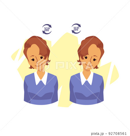 Head rotation exercise to get rid of pain flat...のイラスト素材 [92708561] - PIXTA