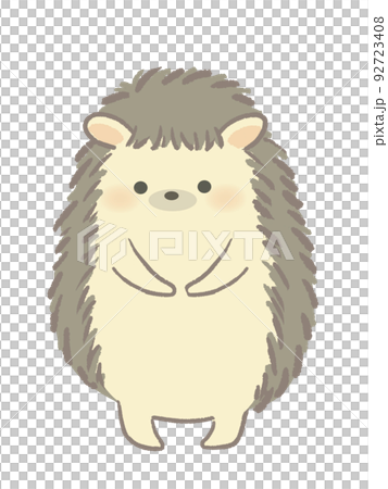 Illustration of a hedgehog standing facing the... - Stock Illustration ...