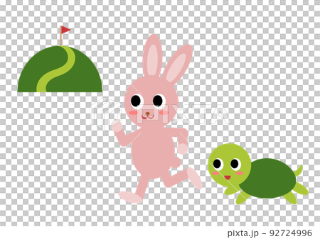 Rabbit and Turtle Illustration: Goal - Stock Illustration [92724996 ...