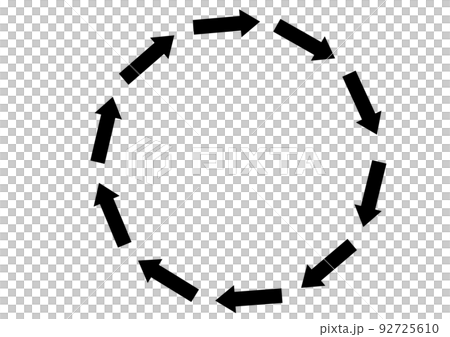 Illustration of 10 arrows connected in a circle... - Stock Illustration ...