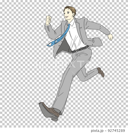 Business person running towards the future with... - Stock Illustration ...