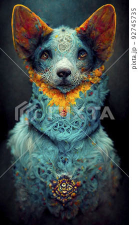 A fantasy magic dog in a fairy-tale wonderland...のイラスト素材 [92745735] - PIXTA