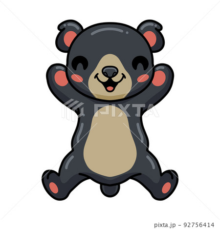 Cute little bear cartoon raising hands のイラスト素材 [92756414] - PIXTA