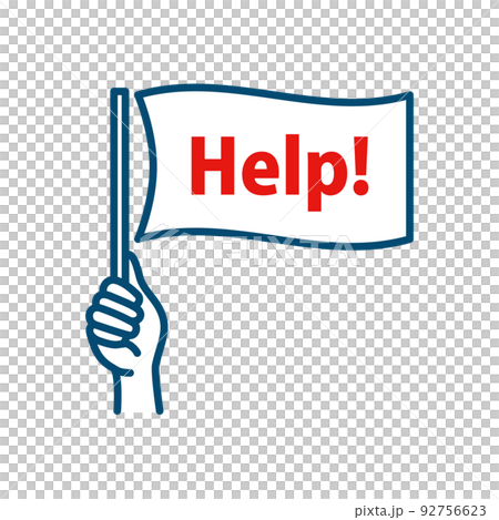 Help !: White flag icon asking for help - Stock Illustration [92756623 ...