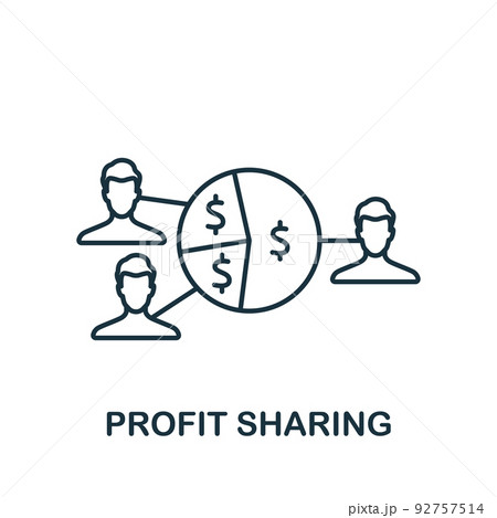 Profit Sharing icon. Monochrome simple Business...のイラスト素材 [92757514 ...