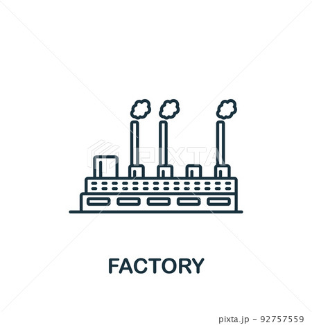 Factory icon. Monochrome simple icon for...のイラスト素材 [92757559] - PIXTA