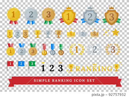Illustration material: simple ranking icon set - Stock Illustration ...