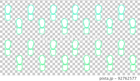 Footprint silhouette pattern glowing green in... - Stock Illustration ...