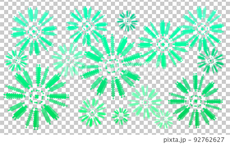 pixelated green fireworks pattern - Stock Illustration [92762627] - PIXTA