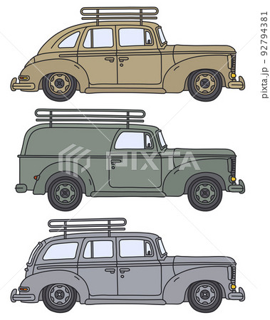 Three old military carsのイラスト素材 [92794381] - PIXTA
