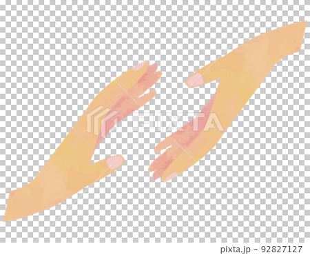 Palm out Handshake Draw in Friendship Affection - Stock Illustration ...