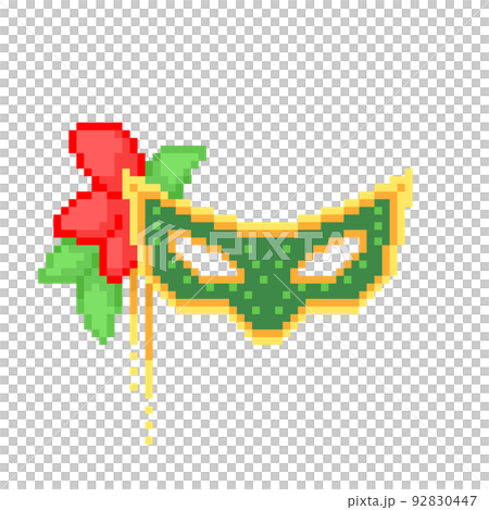 pixel illustration of fancy mask - Stock Illustration [92830447] - PIXTA
