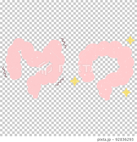 Set of hand drawn twisted and healthy intestines - Stock Illustration ...