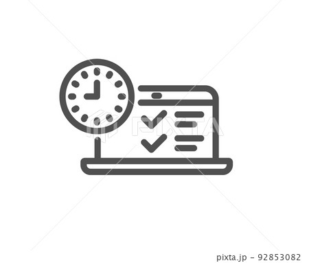 Online test line icon. Time sign. Examination...のイラスト素材 [92853082] - PIXTA