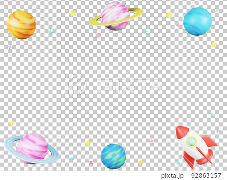 Planet frame 3D - Stock Illustration [92863157] - PIXTA