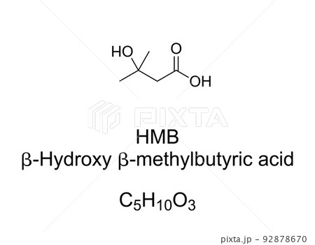 HMB, beta-Hydroxy beta-methylbutyric acid,...のイラスト素材 [92878670] - PIXTA
