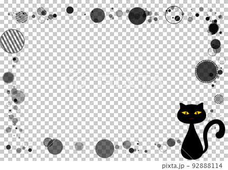halloween frame black cat icon black - Stock Illustration [92888114 ...