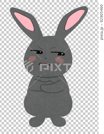 Illustration of a rabbit with a suspicious face... - Stock Illustration ...
