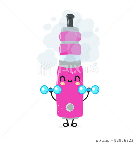 Cute funny vape character with dumbbells....のイラスト素材 [92956222] - PIXTA