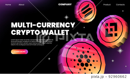 Multi Currency Crypto Wallet Banner. Website...のイラスト素材 [92960662] - PIXTA