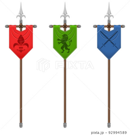 Medieval pennant with heraldic symbolのイラスト素材 [92994589] - PIXTA