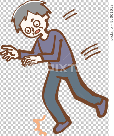 Stumble, fall, senior man, simple illustration - Stock Illustration ...
