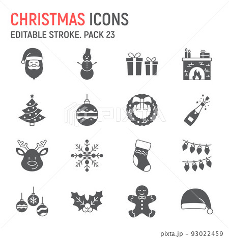 Christmas glyph icon set, New Year collection,...のイラスト素材 [93022459] - PIXTA