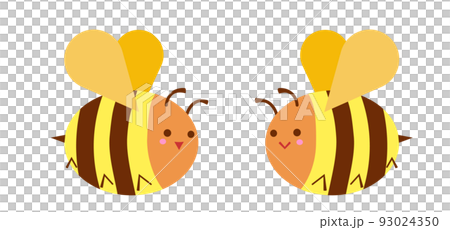 two cute bees - Stock Illustration [93024350] - PIXTA
