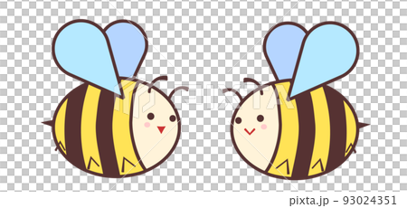 two cute bees - Stock Illustration [93024351] - PIXTA