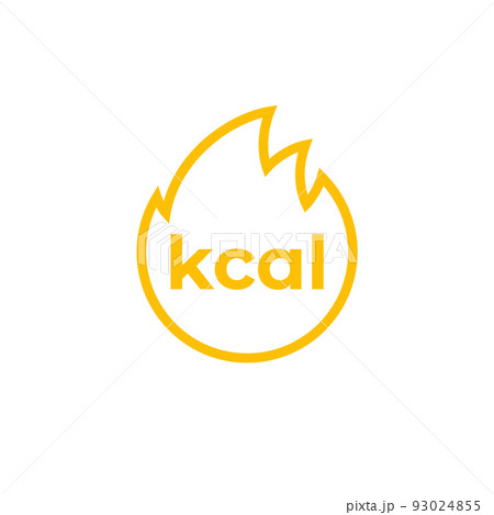 kcal icon, kilocalorie and fat burningのイラスト素材 [93024855] - PIXTA