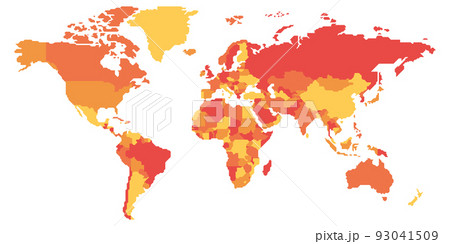 Simplified blank schematic map of Worldのイラスト素材 [93041509] - PIXTA