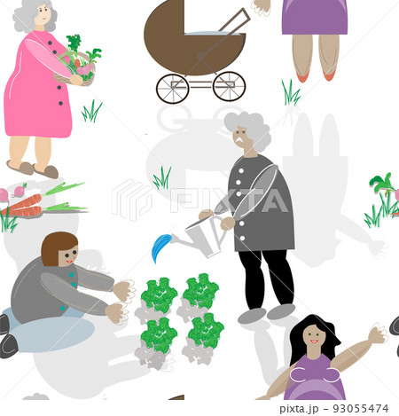 Set of people in situations: everyday scenes,...のイラスト素材 [93055474] - PIXTA