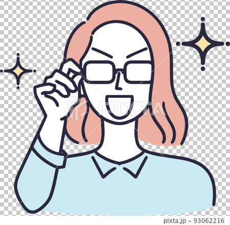 Doya face woman simple illustration - Stock Illustration [93062216] - PIXTA