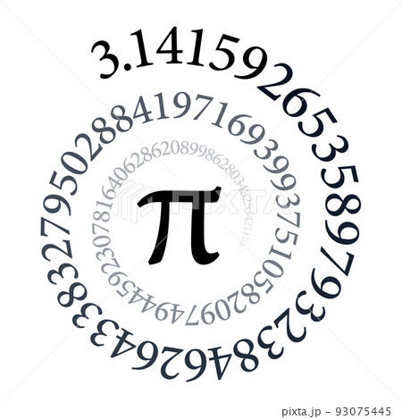 Pi spiral. The first hundred digits of the...のイラスト素材 [93075445] - PIXTA