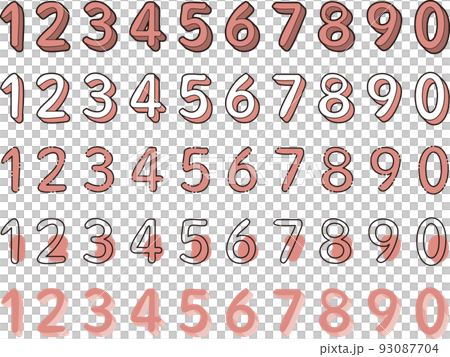 Numbers from 0 to 9 number number set red - Stock Illustration ...