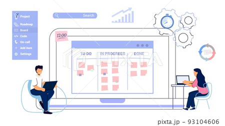 Scrum task board agile organizer Analyzing...のイラスト素材 [93104606] - PIXTA